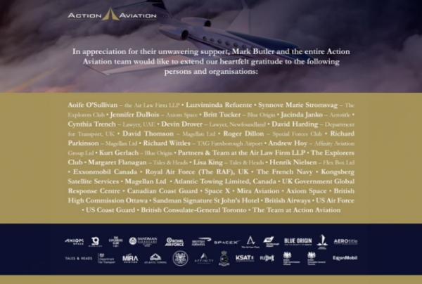 Memorial for Captain Hamish Harding, Founder of Action Aviation ...